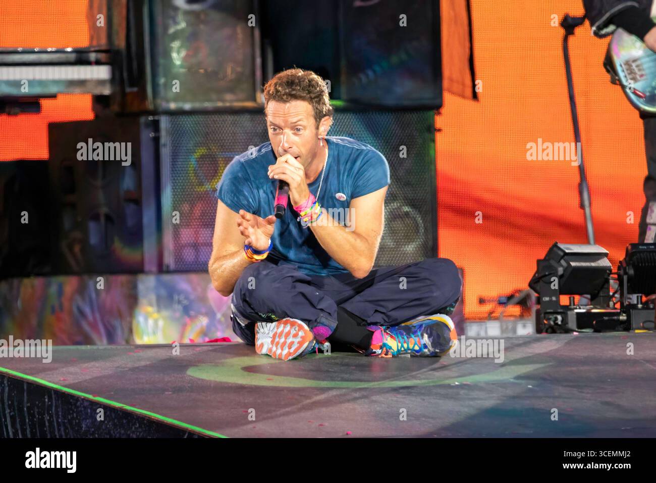 Hull, England, 18th August, 2025. Coldplay playing the first of two ...