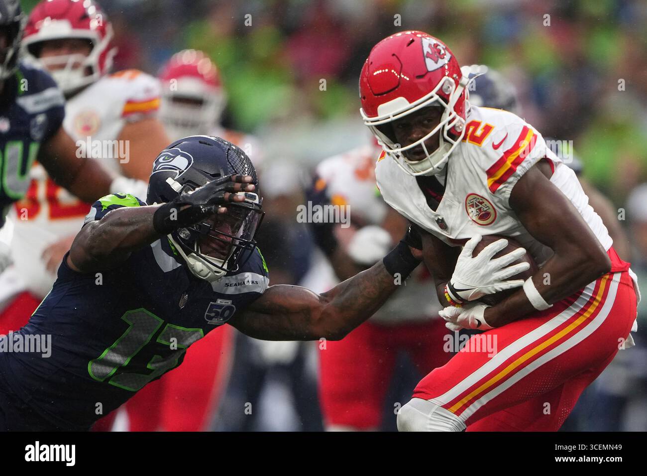 Seattle Seahawks linebacker Ernest Jones IV tackles Kansas City Chiefs ...
