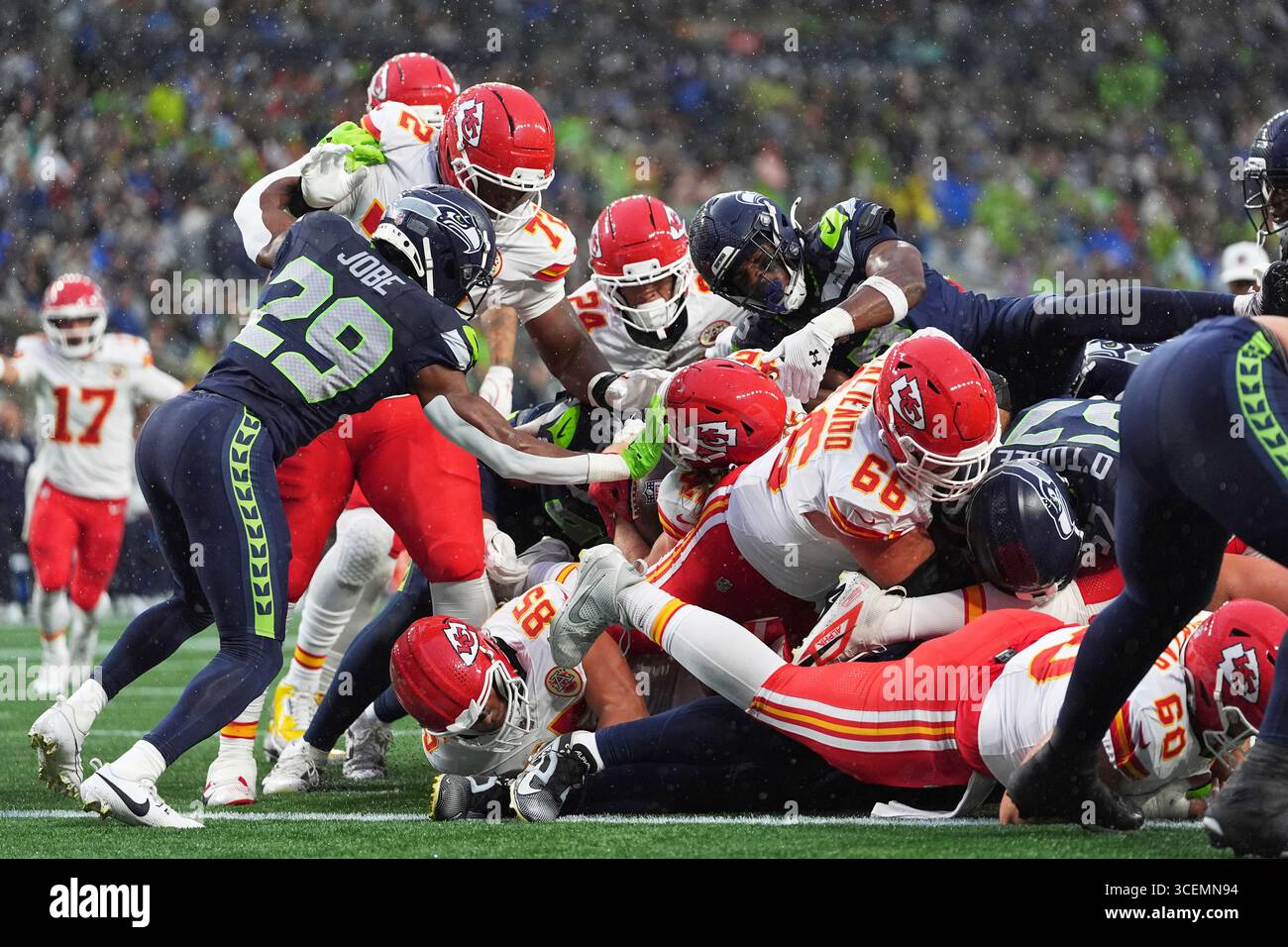 Seattle Seahawks cornerback Josh Jobe (29) and safety Nick Emmanwori ...