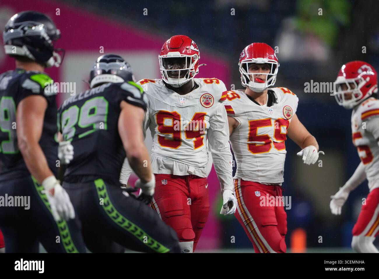Kansas City Chiefs defensive end Malik Herring (94) and linebacker ...