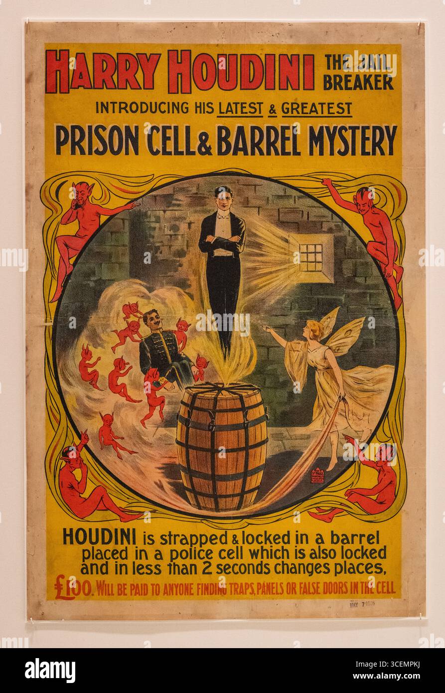 Harry Houdini, The Jail Breaker: Prison Cell and Barrel Mystery poster ...
