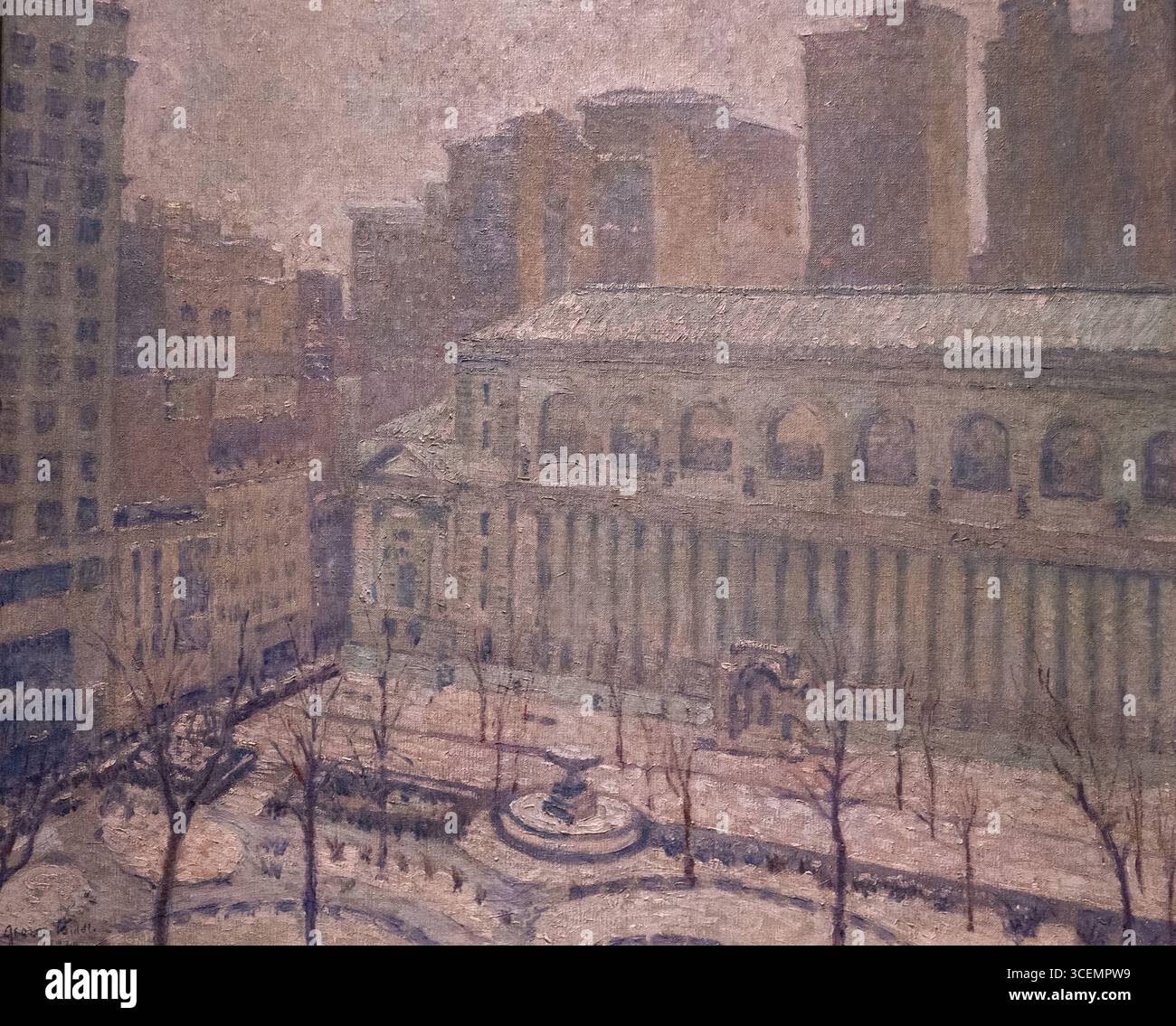 painting of the back of the New York Public Library by George Biddle ...