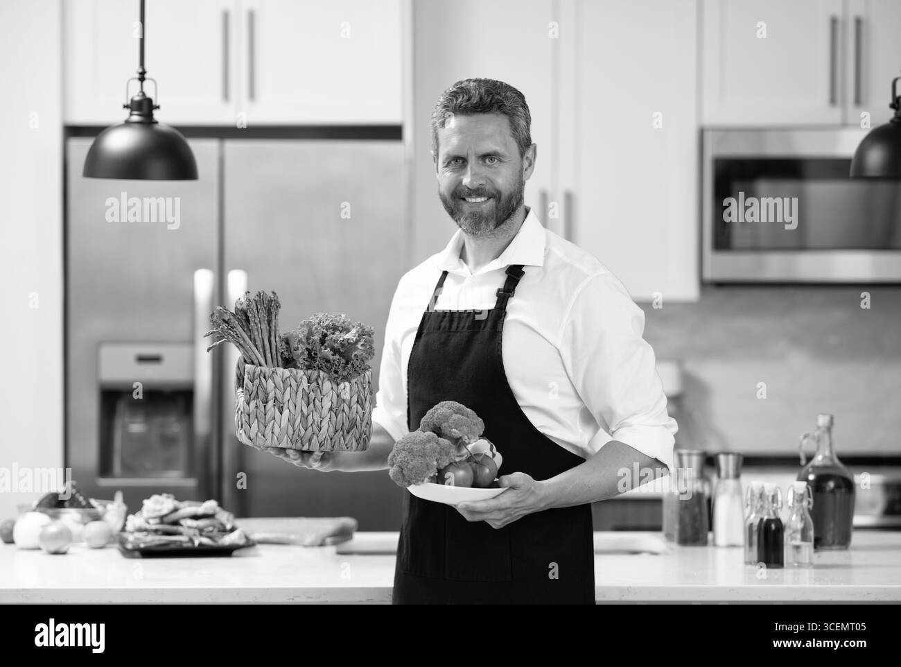 Hispanic chef kitchen Black and White Stock Photos & Images - Alamy