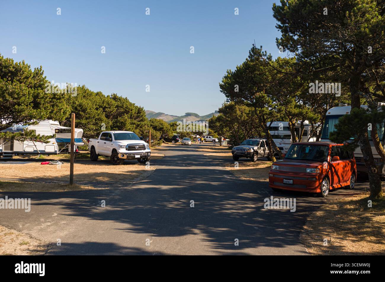 Campsites in the Nehalem Bay State Park, Tillamook County, Oregon, USA ...