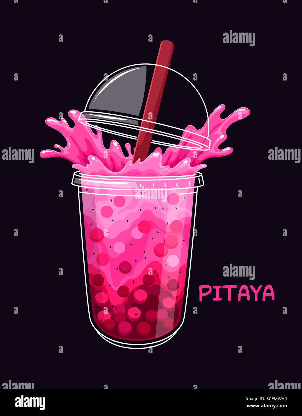 Dragon pearl fruit Stock Vector Images - Alamy