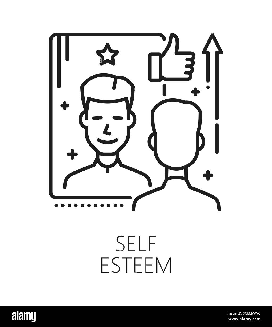 Training line icon self Black and White Stock Photos & Images - Alamy