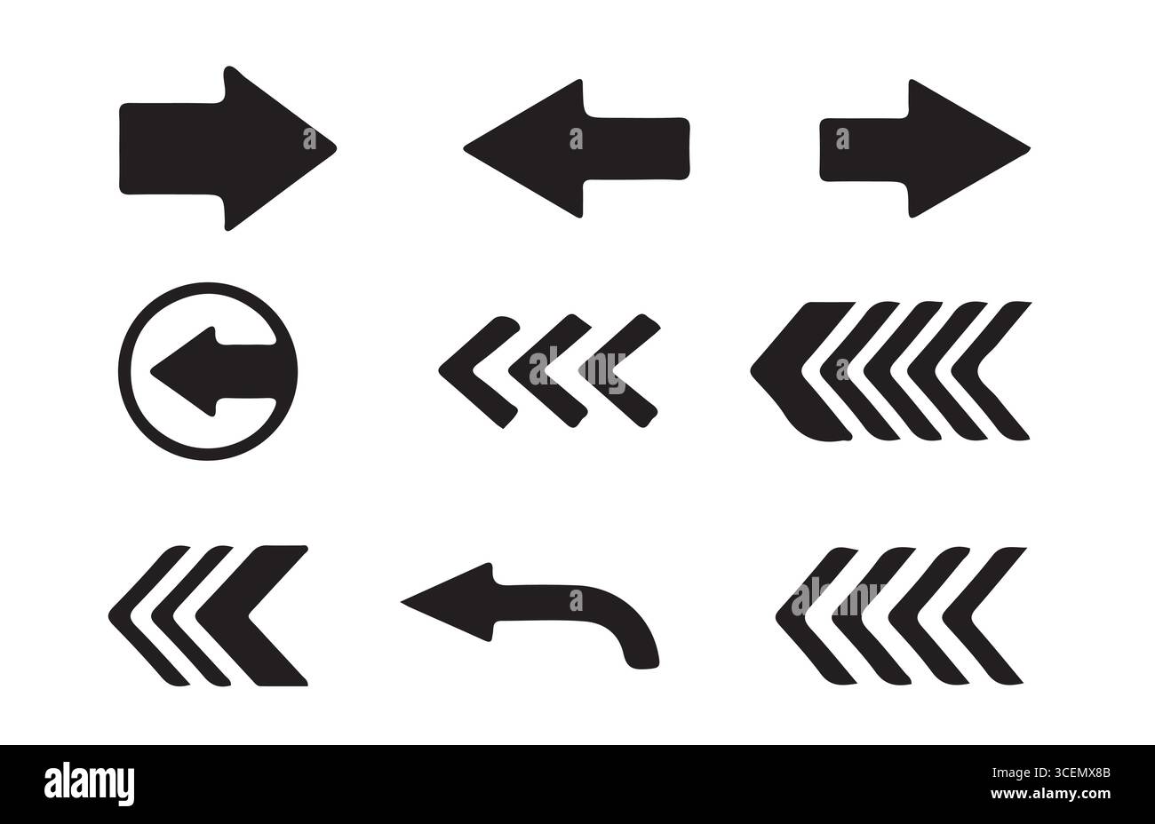 Set of Directional Arrow Symbols Vector Illustration Stock Vector Image ...