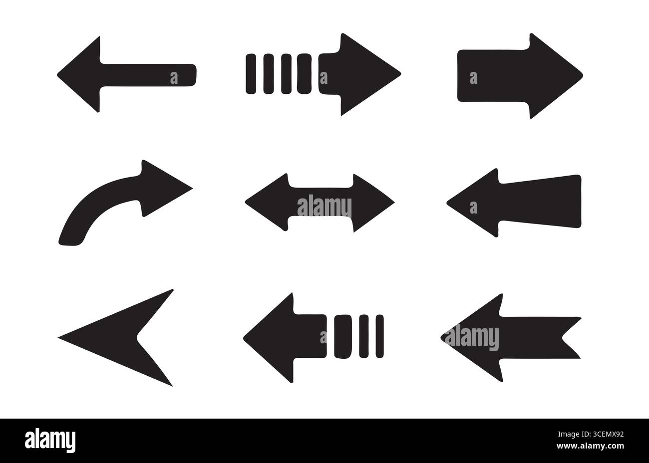 Set of Directional Arrow Symbols Vector Illustration Stock Vector Image ...