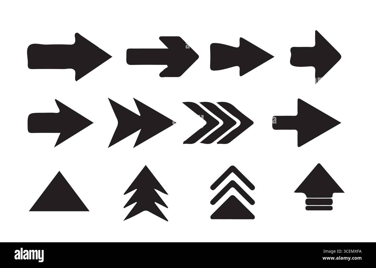 Bold Black Arrows for Navigation and Interface Design Stock Vector ...