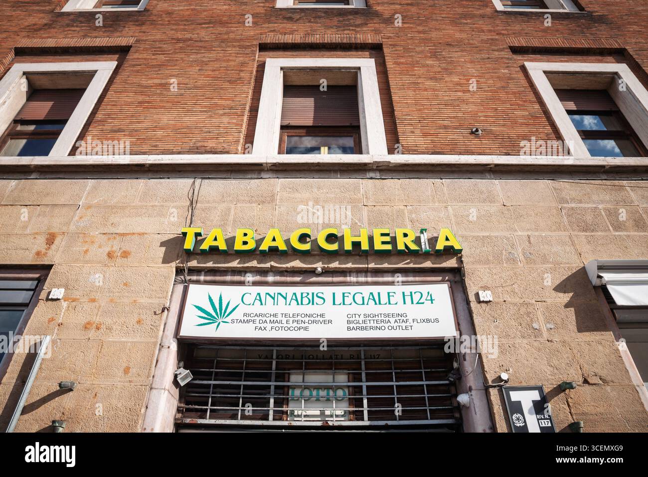 FLORENCE, ITALY - JANUARY 15, 2025: Italian tobacconist advertising ...