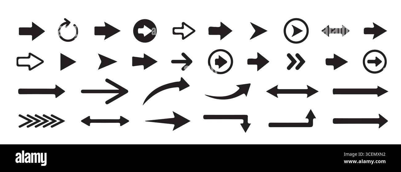 Set of Navigation and Direction Arrow Symbols Stock Vector Image & Art ...