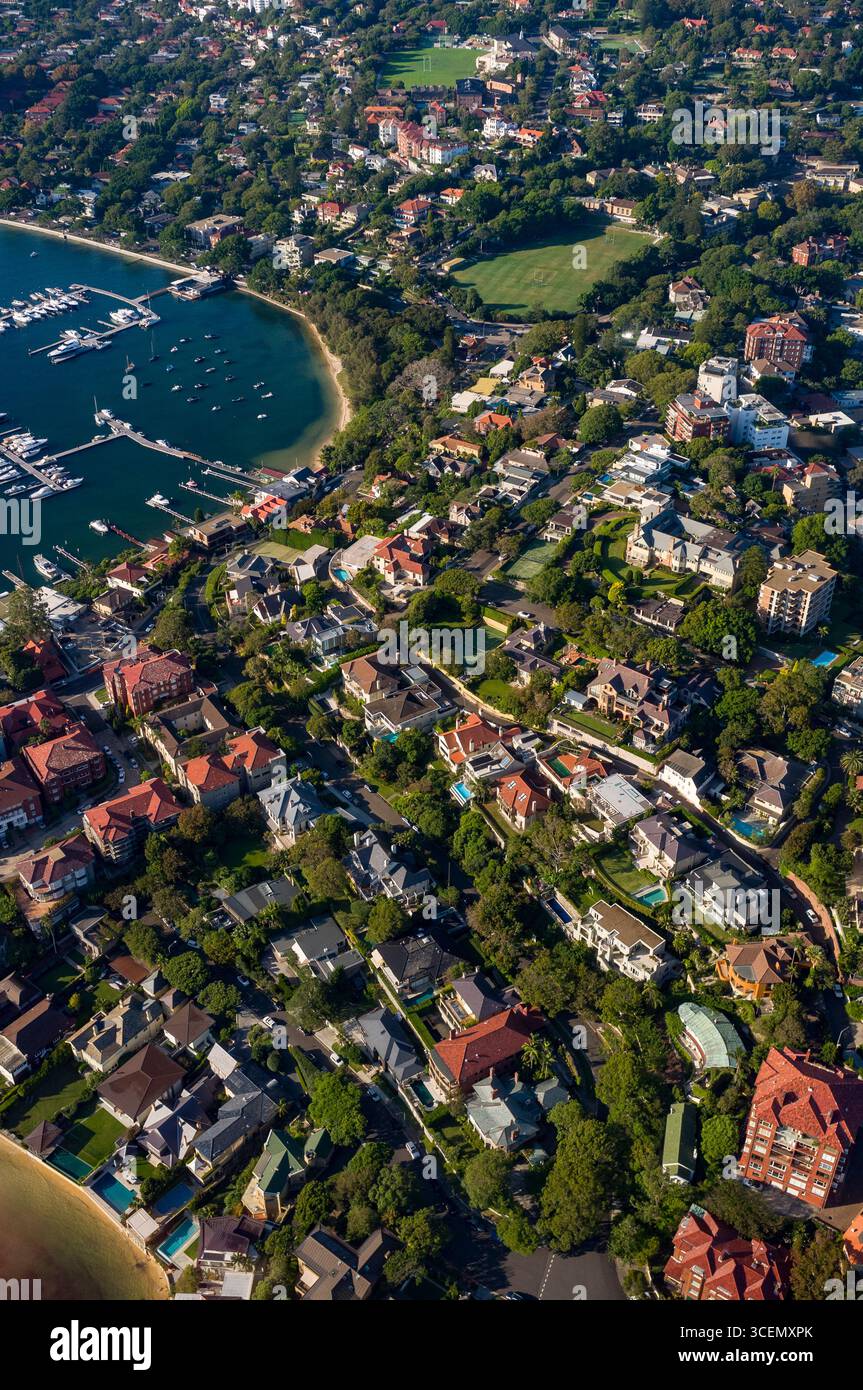 Aerial view of Point Piper, Sydney, New South Wales, Australia Stock ...