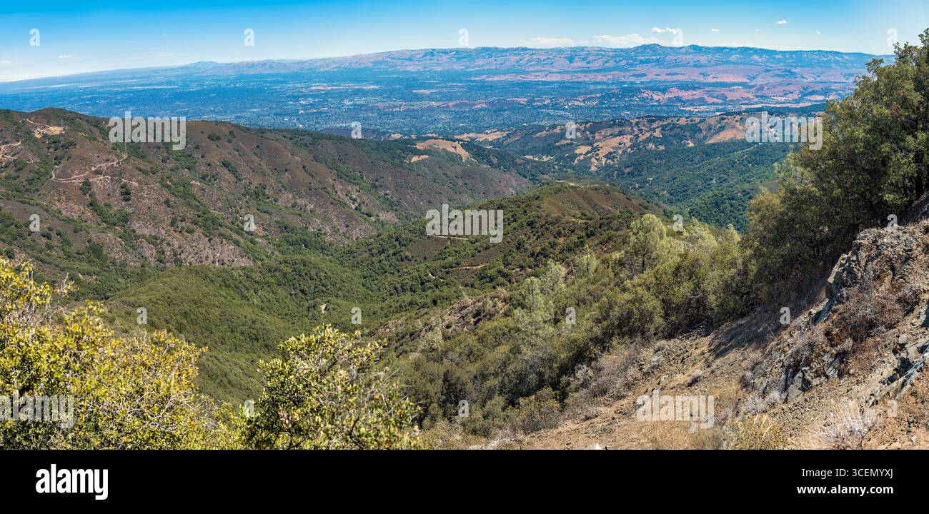 View from Mount Umunhum, a peak in the Santa Cruz Mountains, located in ...