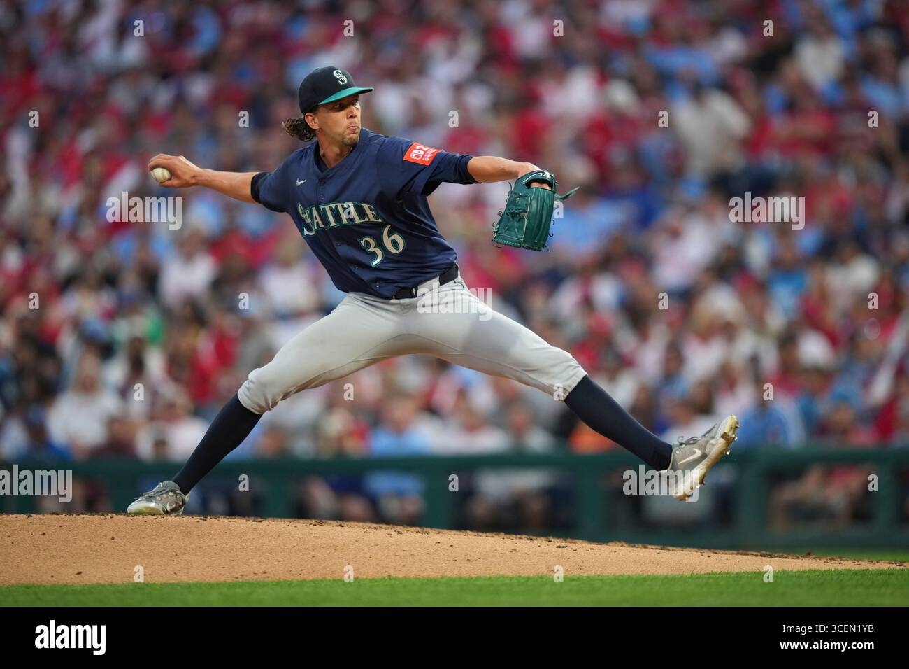 Seattle Mariners' Logan Gilbert plays during a baseball game Monday ...