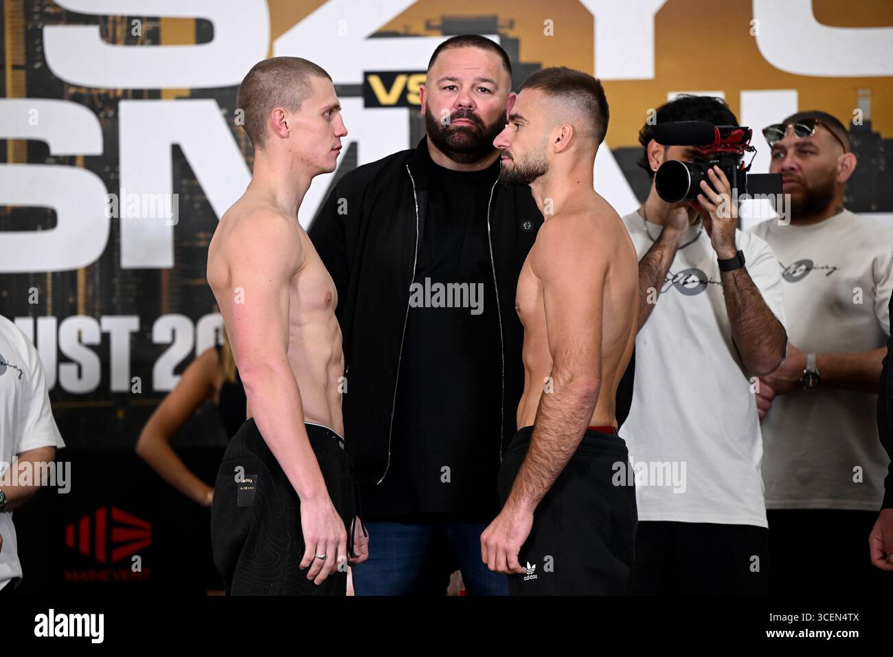 Australian boxer Nikita Tszyu (left), and Macedonian boxer Lulzim ...