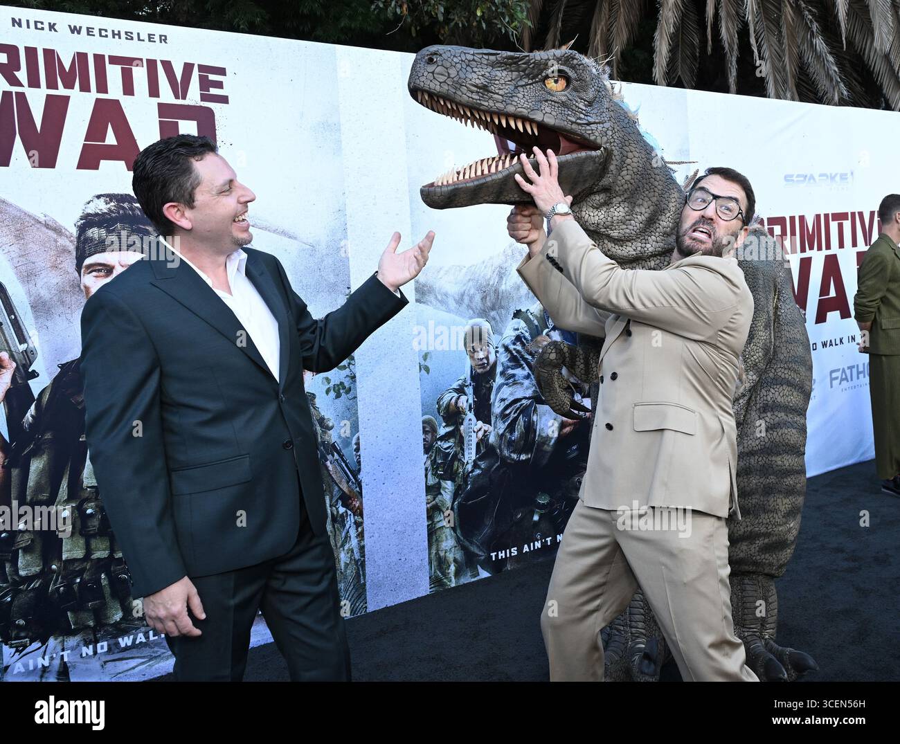 Luke Sparke and Jeremy Piven arriving to the ‘Primitive War’ Los ...