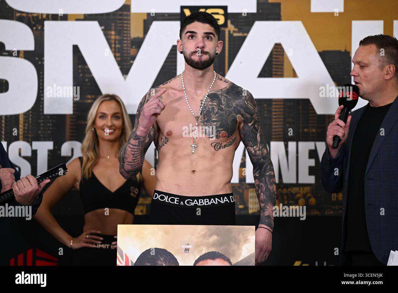 Australian boxer Michael Zerafa poses following his weigh-in ahead of ...