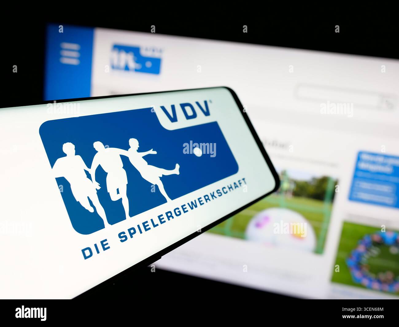 In this photo illustration, a smartphone with the logo of Vereinigung ...
