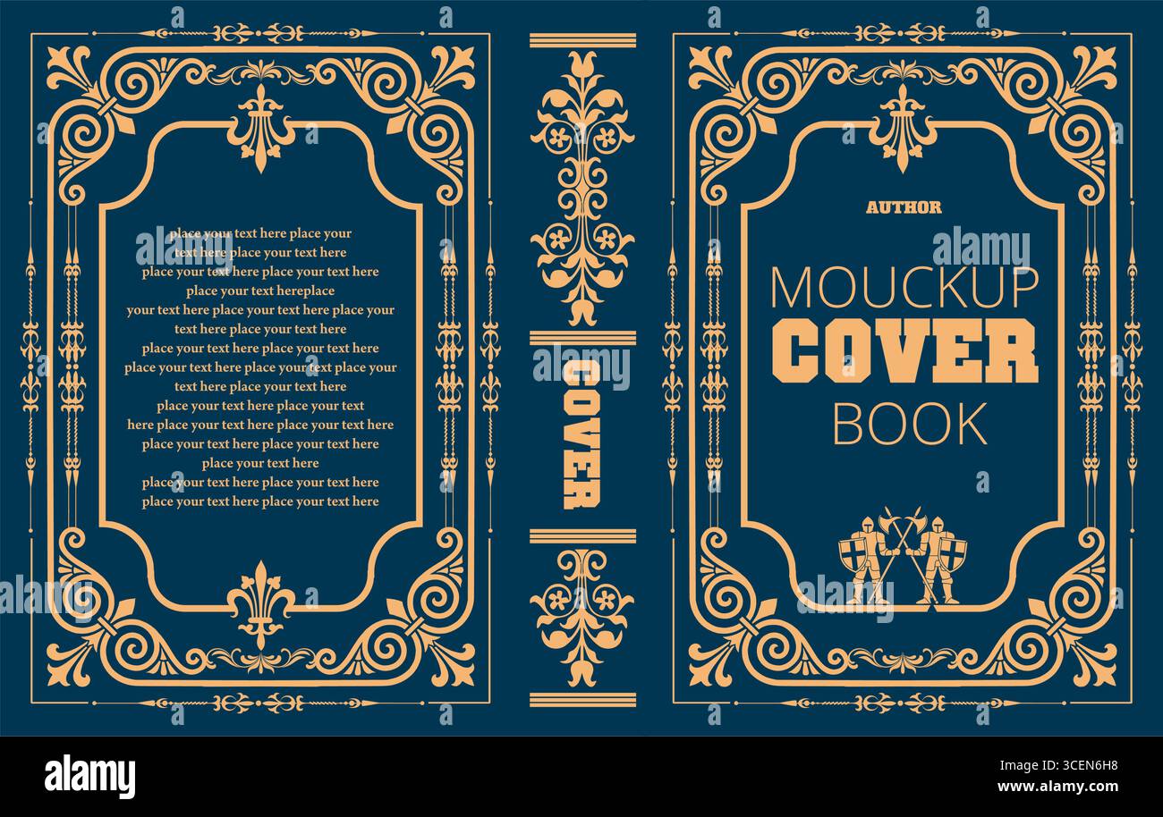 old book cover, book spine, book cover, vector illustration, vector ...