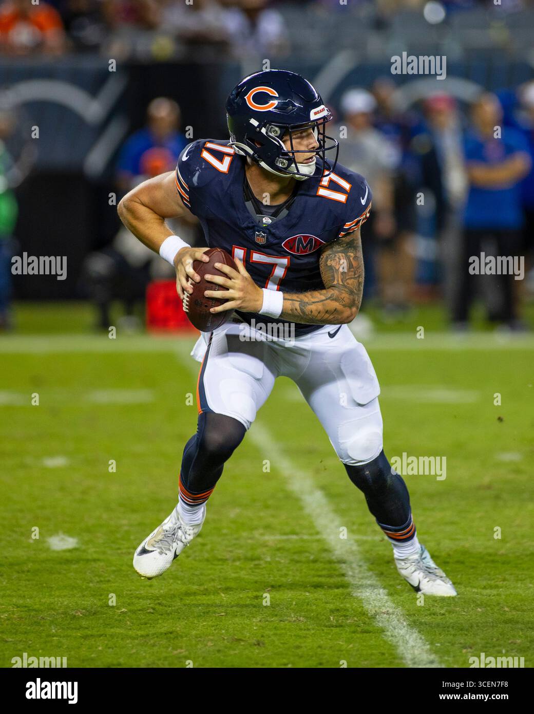 August 17, 2025: Chicago Bears Quarterback Tyson Bagent (17) in action ...