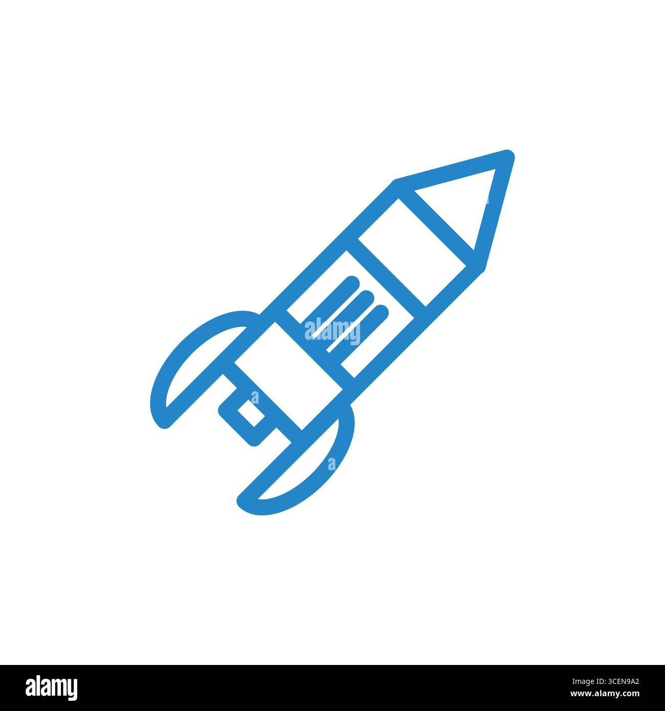 Rocket icon in line Cut Out Stock Images & Pictures - Alamy