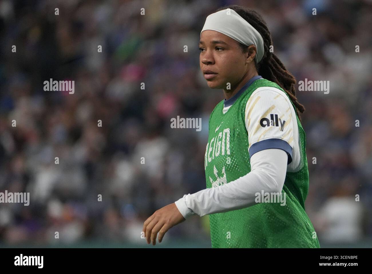 Seattle Reign FC forward Mia Fishel (19) enters the field before the ...