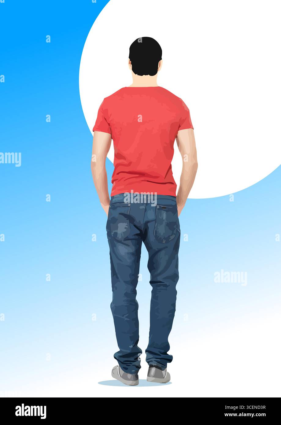 Full body view young man Stock Vector Images - Alamy