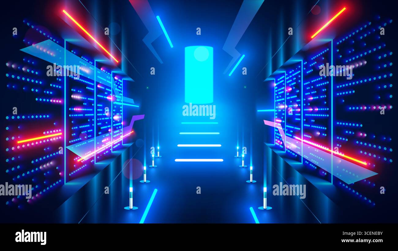 Data center room tunnel Stock Vector Images - Alamy