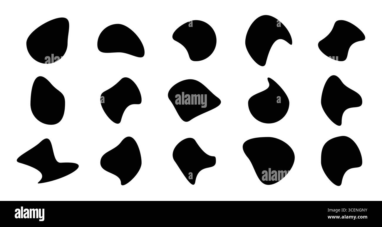 Hand drawn organic shapes Black and White Stock Photos & Images - Alamy