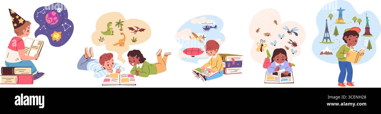 Kids learn book. Children read study books, encyclopedia home library ...