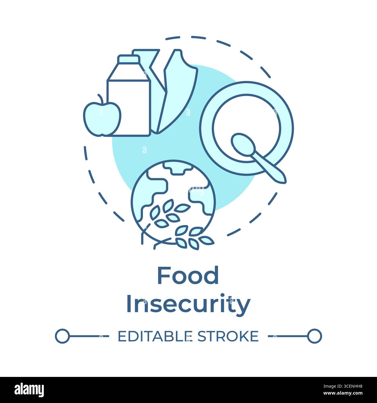 Food insecurity soft blue concept icon Stock Vector Image & Art - Alamy