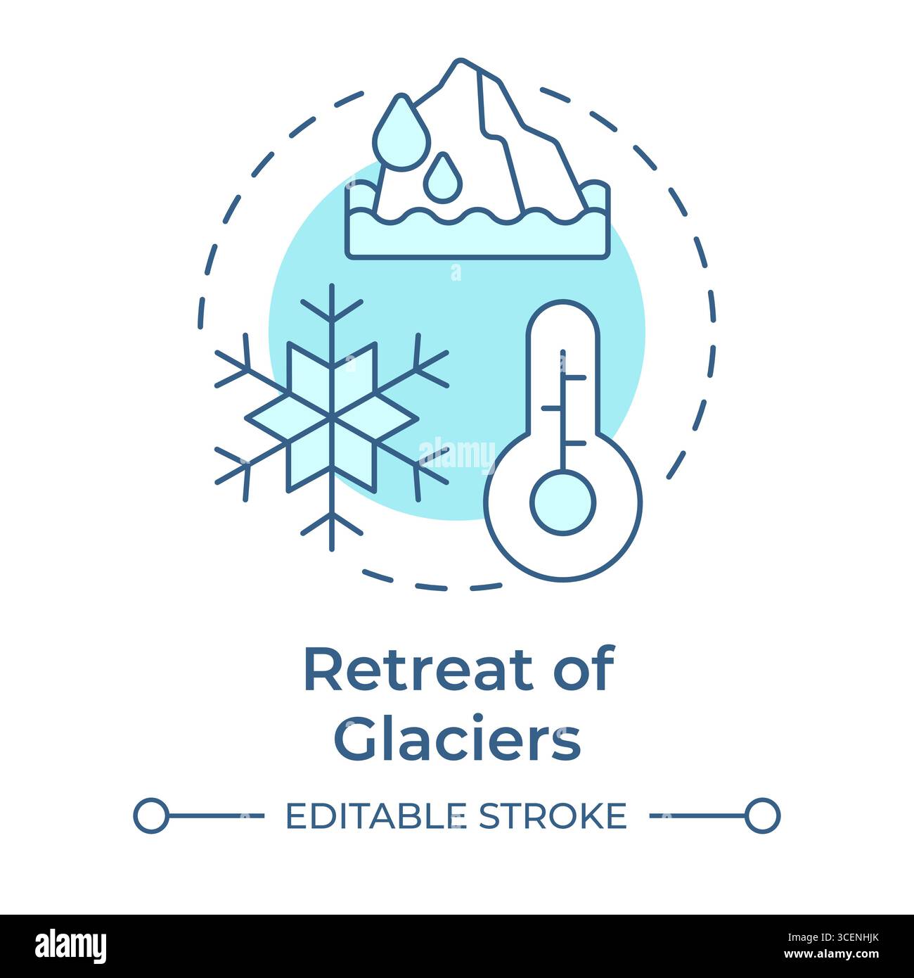Retreat of glaciers soft blue concept icon Stock Vector Image & Art - Alamy