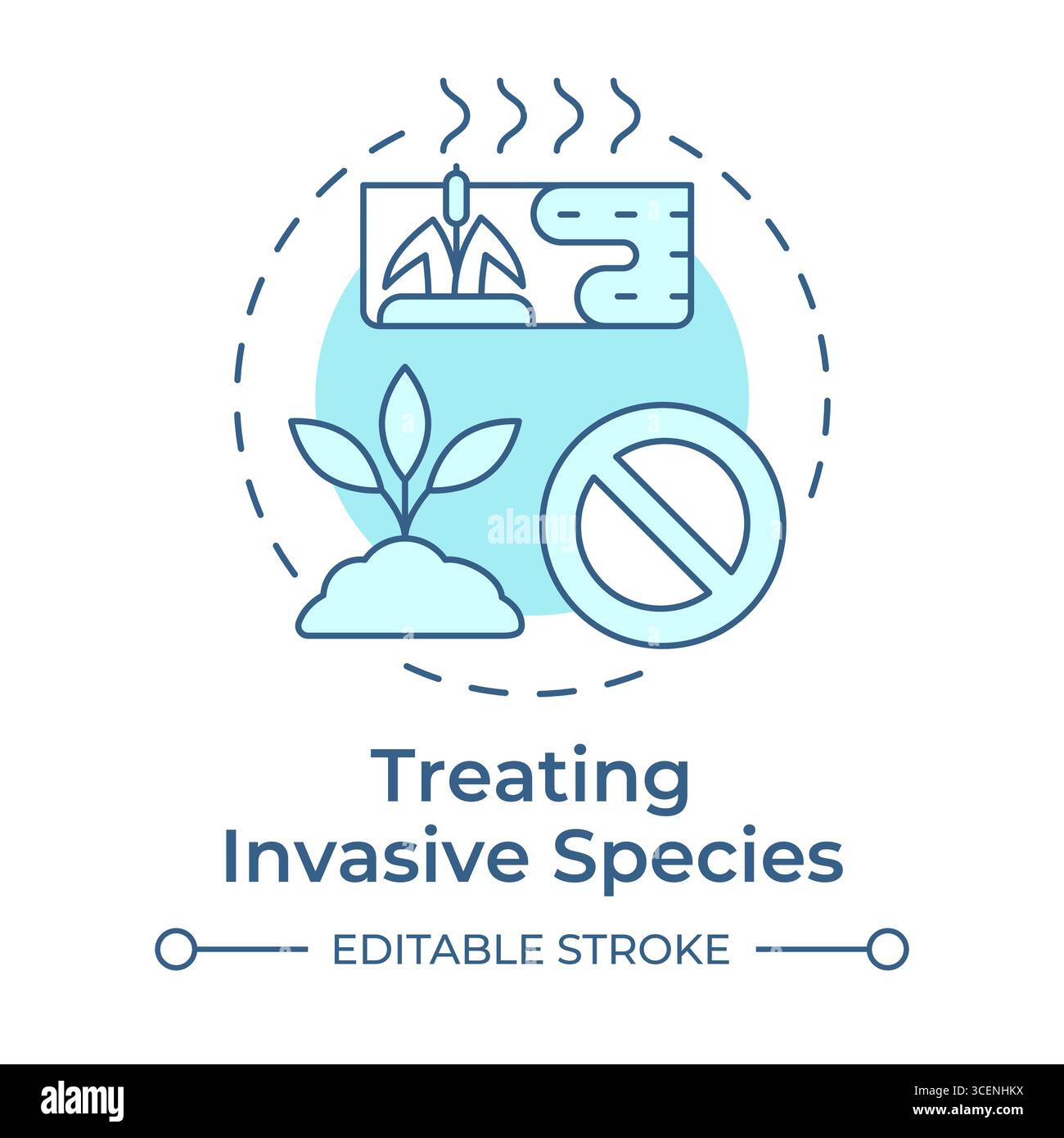Treating invasive species soft blue concept icon Stock Vector Image ...