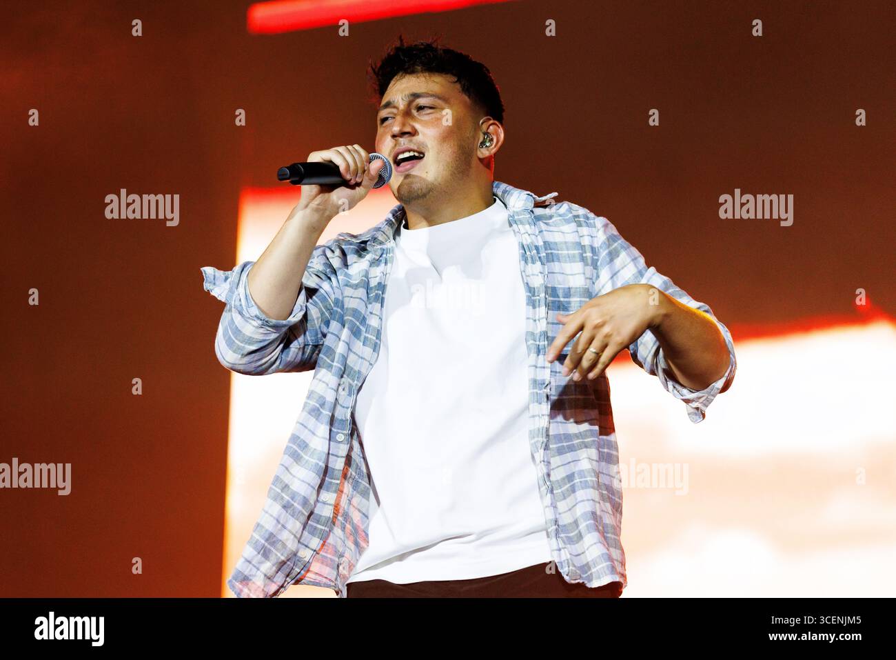 Singer Zak Abel during a concert by DJ Kygo on the "Space Stage" as ...