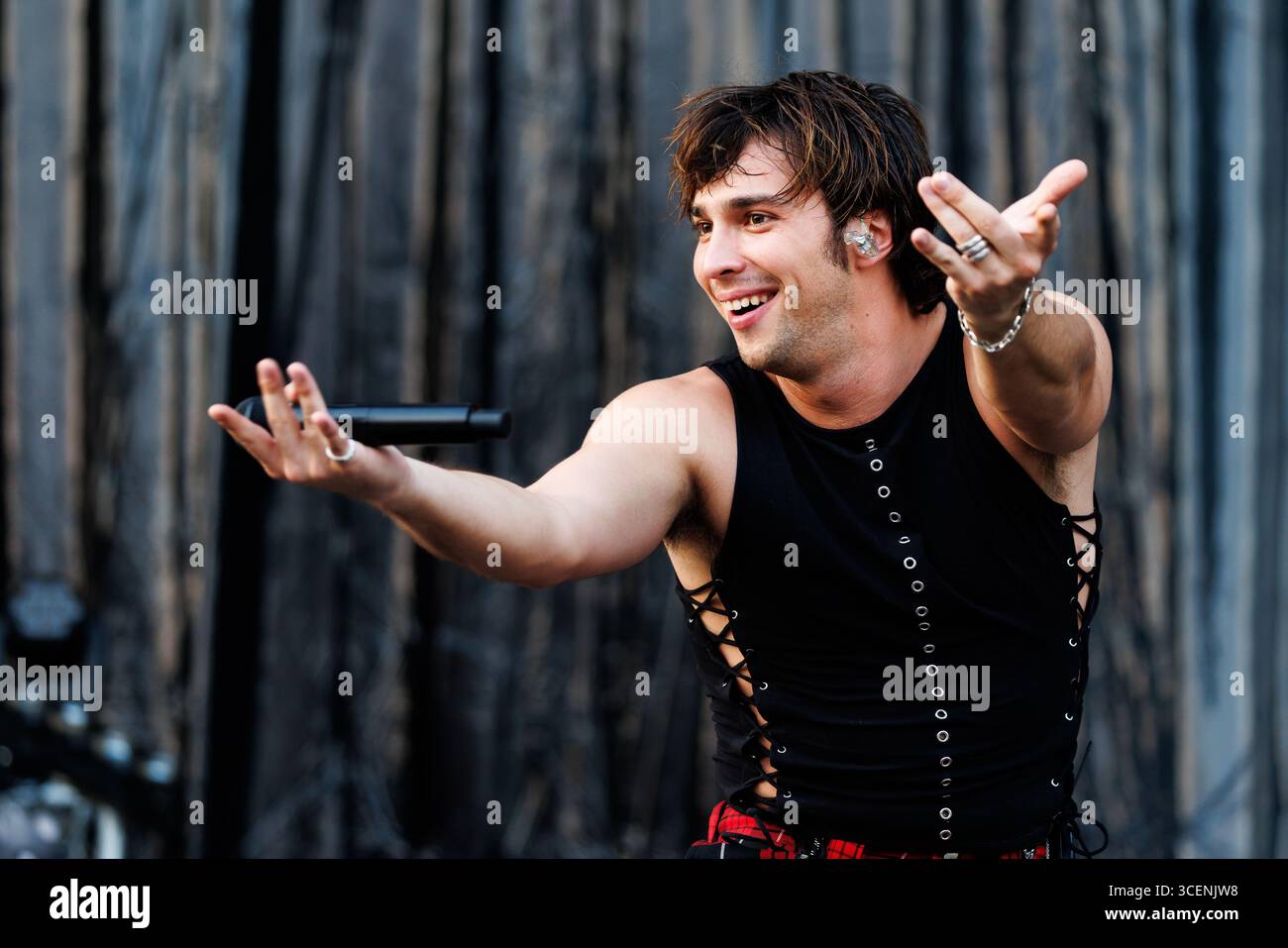 Singer Bibiza during a concert on the Green Stage as part of Frequency ...