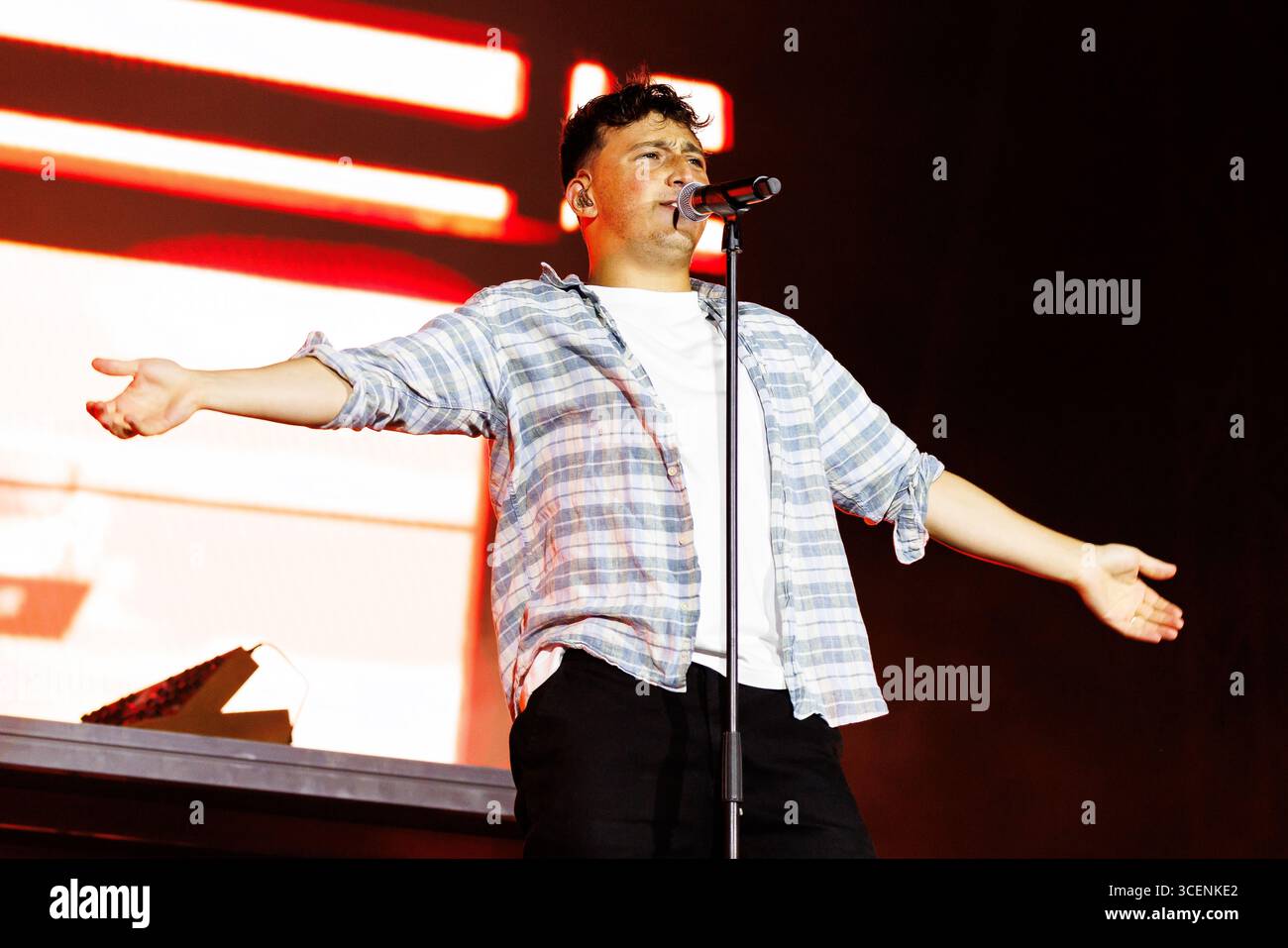 Singer Zak Abel during a concert by DJ Kygo on the "Space Stage" as ...