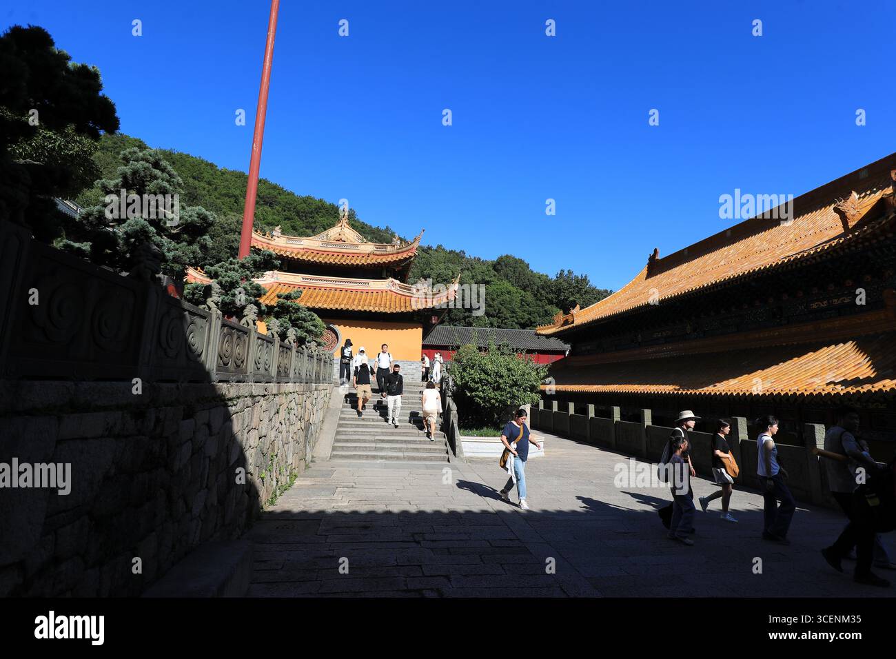 Tourists visit the Putuo Mountain scenic area in Zhoushan City, east ...