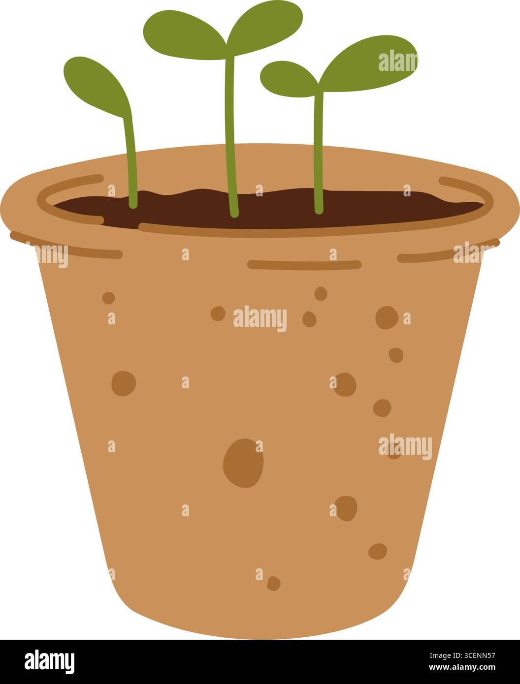 Seedling sprouting small pot Stock Vector Images - Alamy