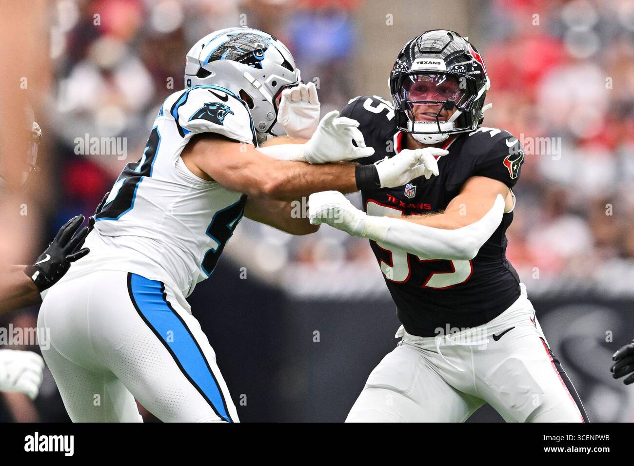 Houston Texans linebacker Jake Hansen (35) defends in coverage against ...