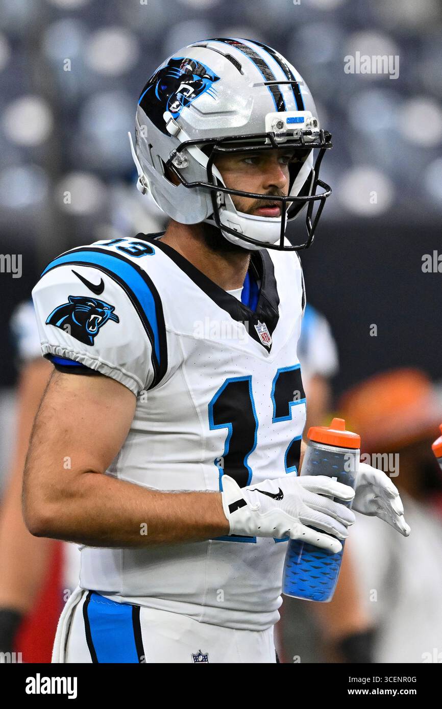 Carolina Panthers wide receiver Hunter Renfrow (13) drinks from a ...