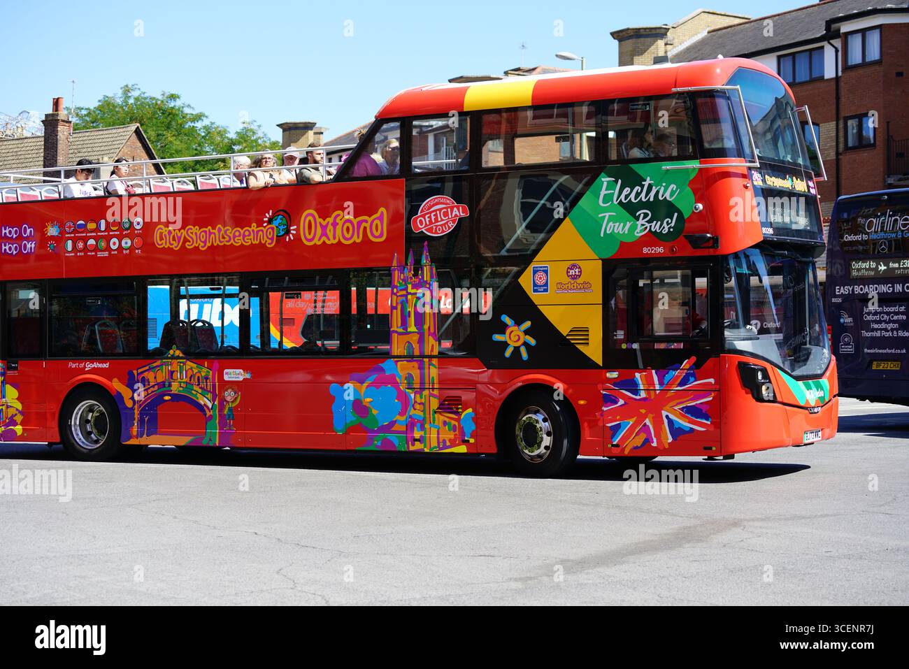 Colorful Double-Decker Bus for Sightseeing Tours in Historic Oxford ...