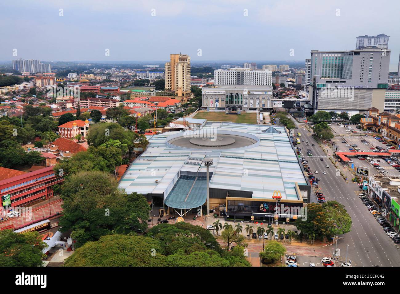 MALACCA, MALAYSIA - MARCH 15, 2024: Aerial view of Dataran Pahlawan ...