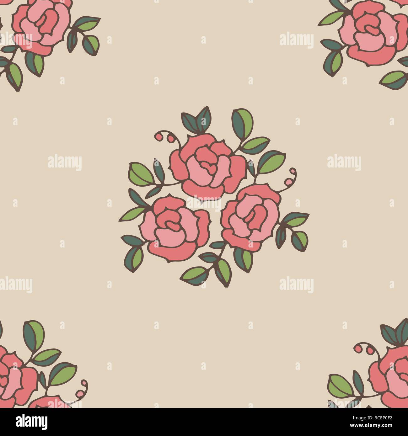 Intricate design of roses Stock Vector Images - Alamy