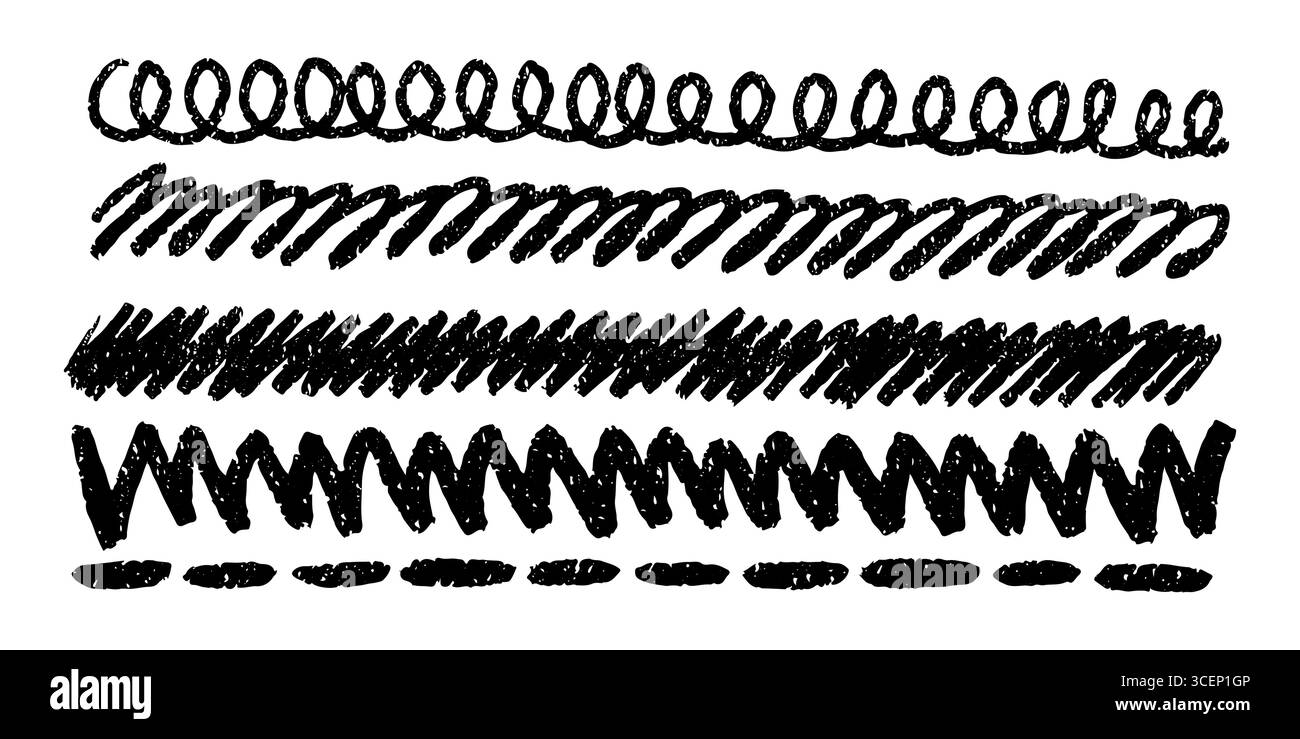 Black underline crayon brush Black and White Stock Photos & Images - Alamy