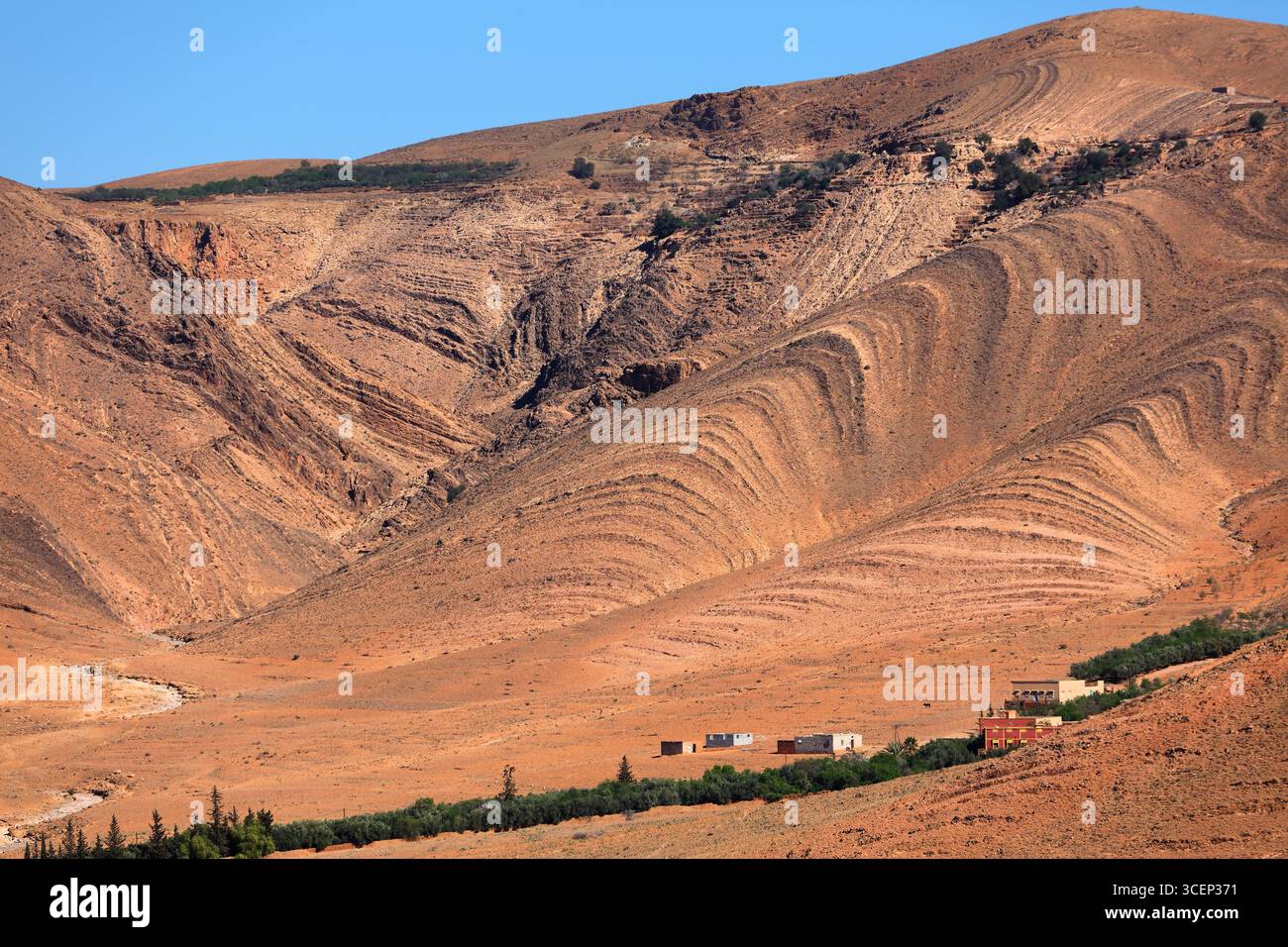 Anti-Atlas mountains in Taroudant Province, Morocco. Fantastic folded ...