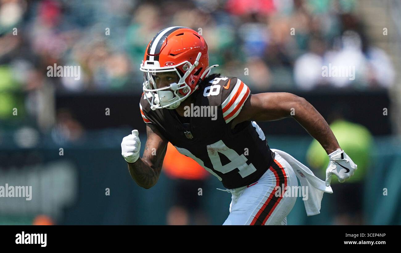 Cleveland Browns wide receiver Gage Larvadain in action during an NFL ...