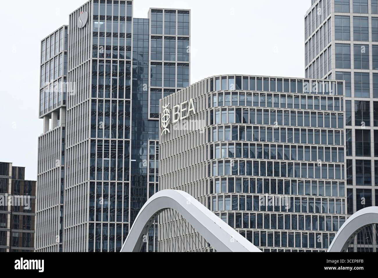 Shenzhen daily life A general view showing the building of BEA bank on ...