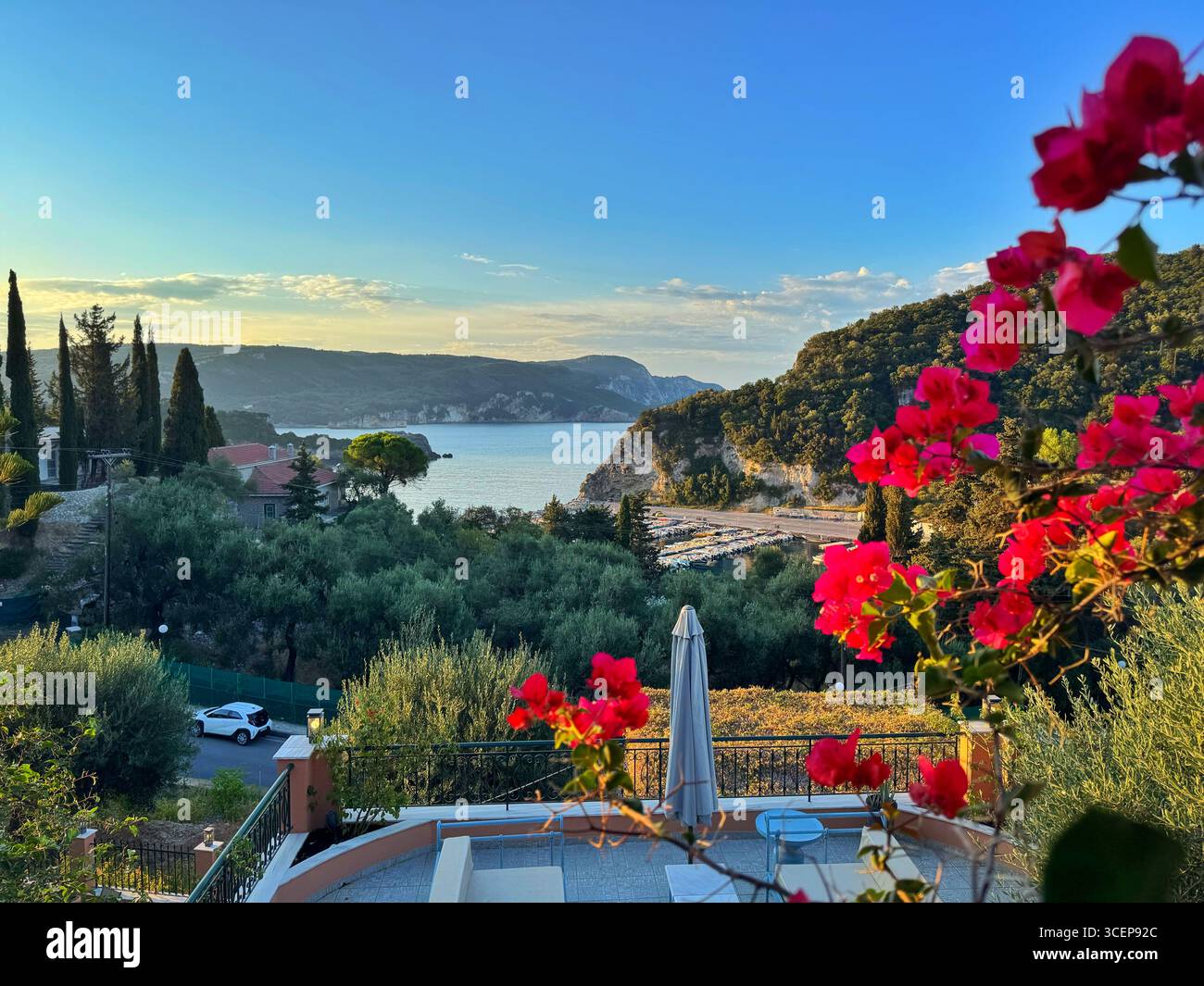 Corfu view from the balcony hi-res stock photography and images - Alamy