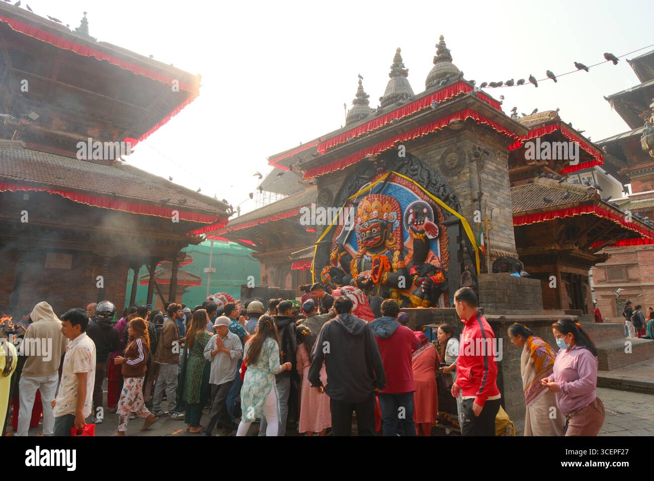Hindu temple architecture at Kathmandu Durbar Square, Nepal Stock Photo ...