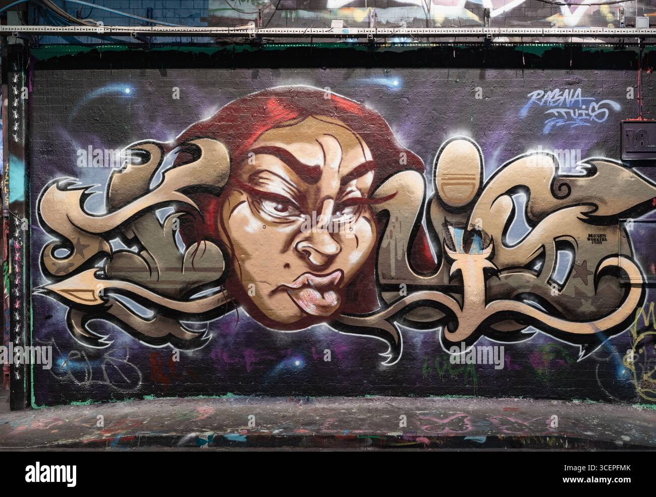 London, UK - Aug 18, 2025 - Legal graffiti walls within Leake Street ...